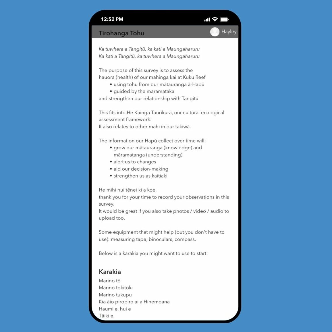Tirohanga Tohu Observational Survey | Maungaharuru-Tangitu Trust